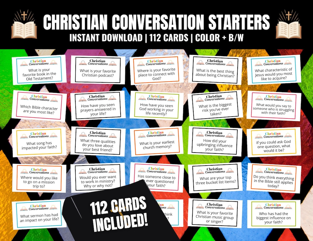 Bible Conversation Starter Cards: Christian Games (digital Download) - Etsy