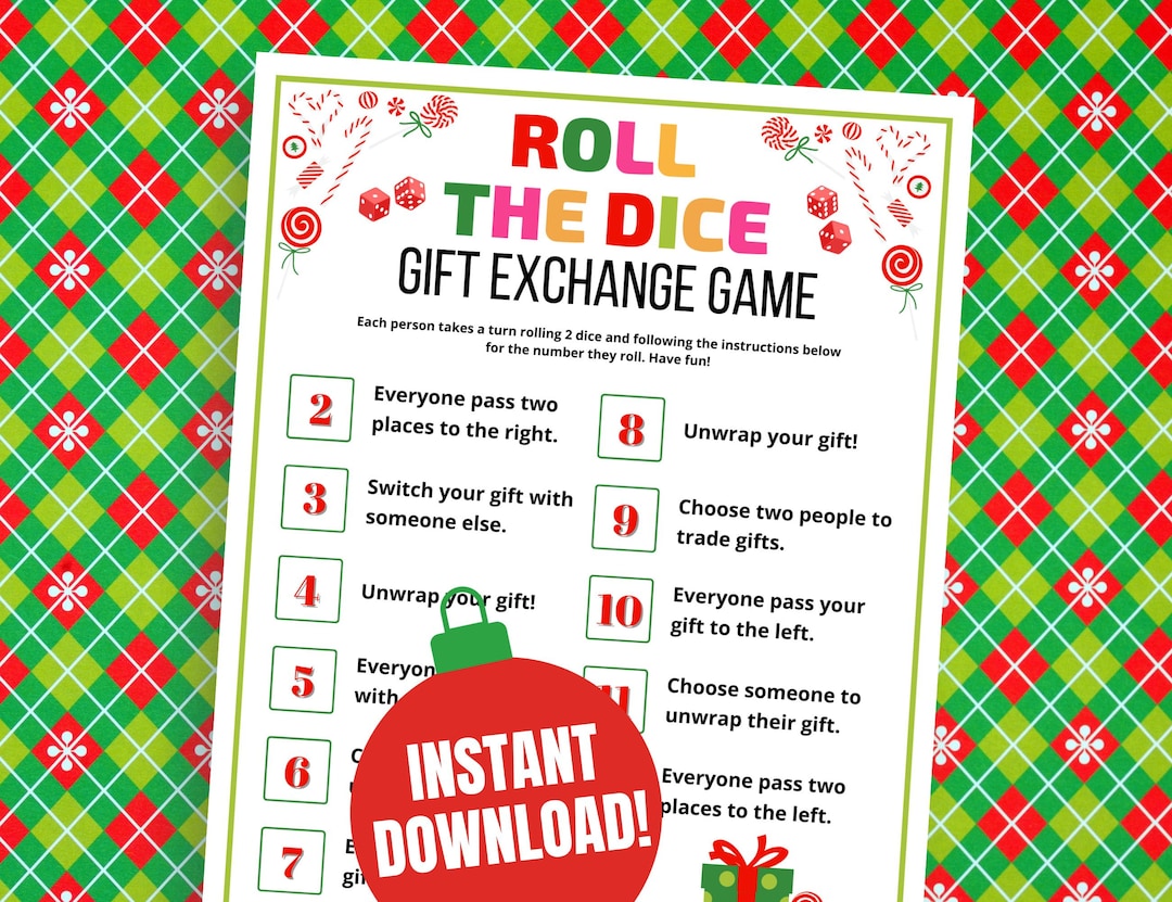 Holiday Roll the Dice Gift Exchange Game (digital Download) - Etsy