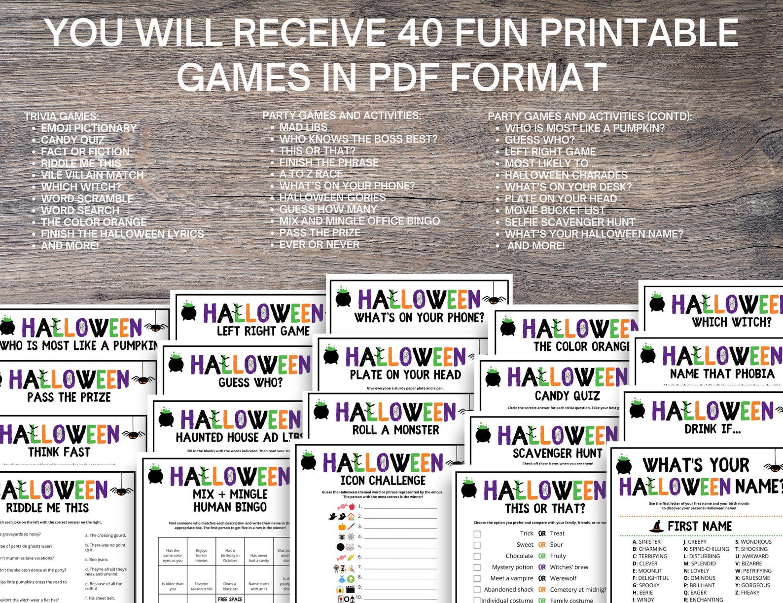 Halloween Office Party Games MEGA Bundle: 40 Games, Activities and ...
