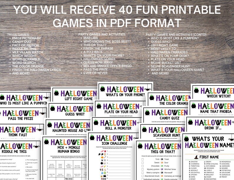 Halloween Office Party Games MEGA Bundle: 40 Games, Activities and ...