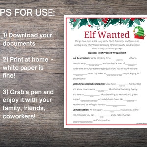 Funny Elf Mad Libs Game: Christmas Family Activity (PDF) - Etsy
