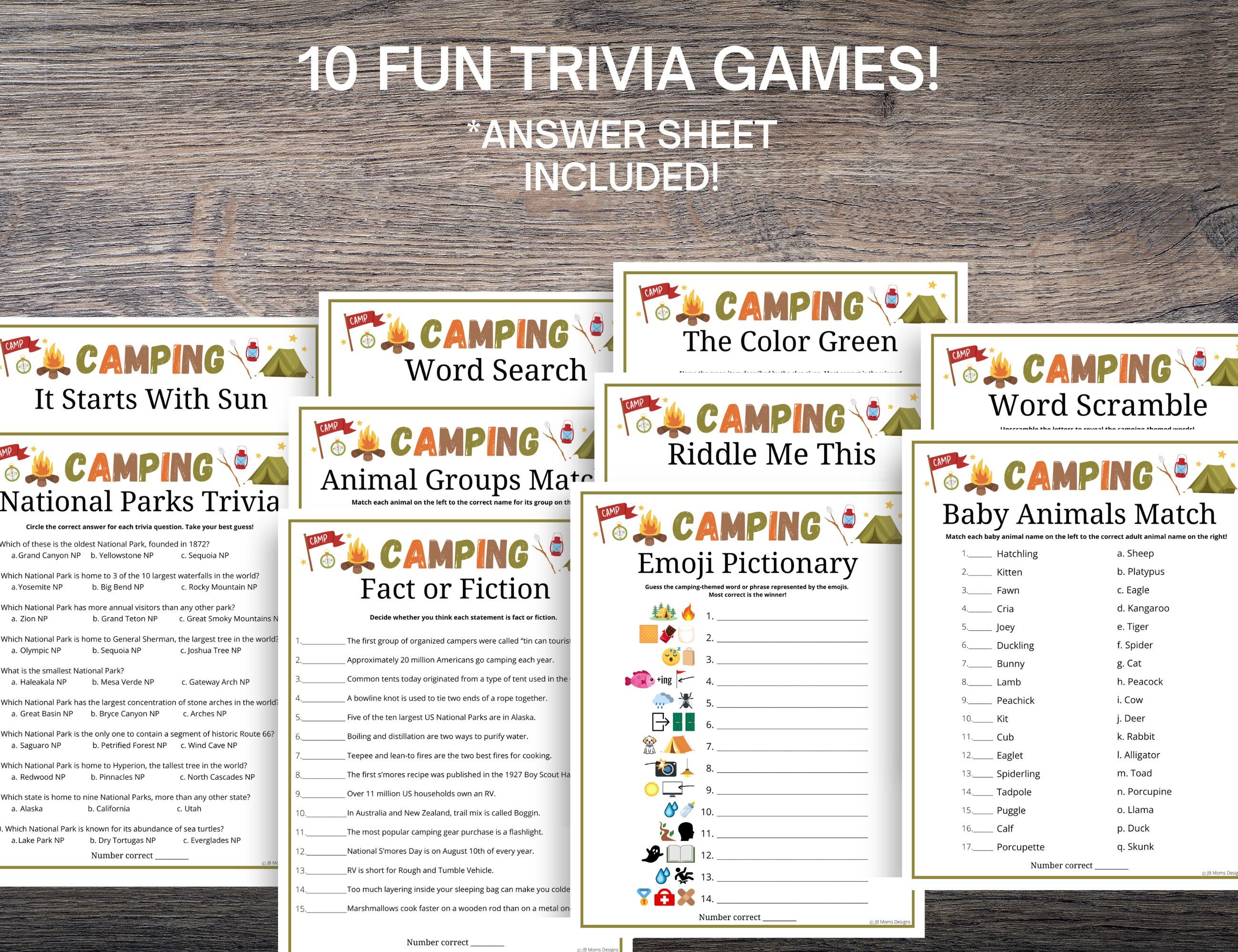 Camping Games Bundle: 40+ Family and Summer Camp Activities (digital ...