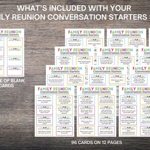 Family Reunion Conversation Starter Cards: 96 Funny Icebreaker ...