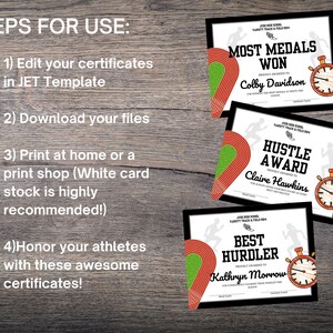 Editable Track and Field Award Certificates, Track Team Awards, Track ...