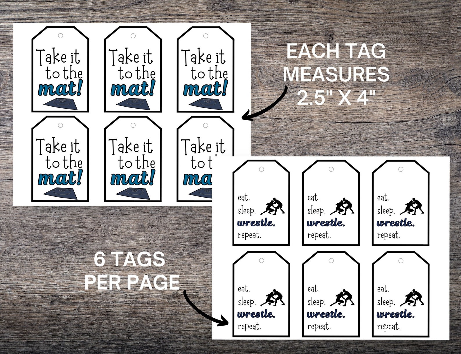 Wrestling Treat Tags: Good Luck Snack Tags (PDF) - Etsy