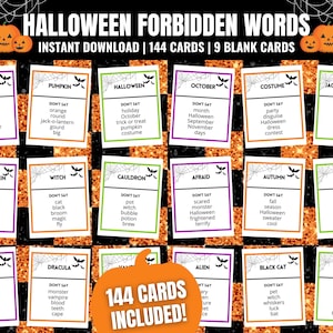 Halloween Forbidden Words Game, Printable Halloween Party Game ...