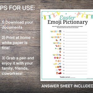 Easter Emoji Pictionary Game, Fun Easter Emoji Game for Kids, Teens ...