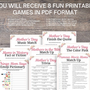 Mother’s Day Trivia Games BUNDLE, Mothers Day Games for Brunch ...
