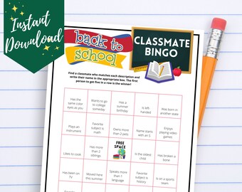EASY PRINT Meet Your Class Back to School Bingo Cards - Etsy