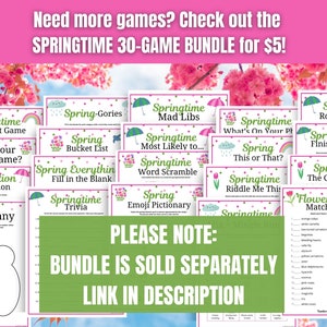 Spring Left Right Game: Fun Party Activity (PDF Download) - Etsy