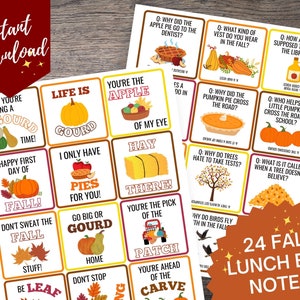 Fall Lunch Box Notes and Jokes for Kids, Autumn Lunch Notes, Mirror ...