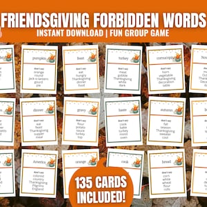 Friendsgiving Forbidden Words Game for Adults, Teens, Kids ...