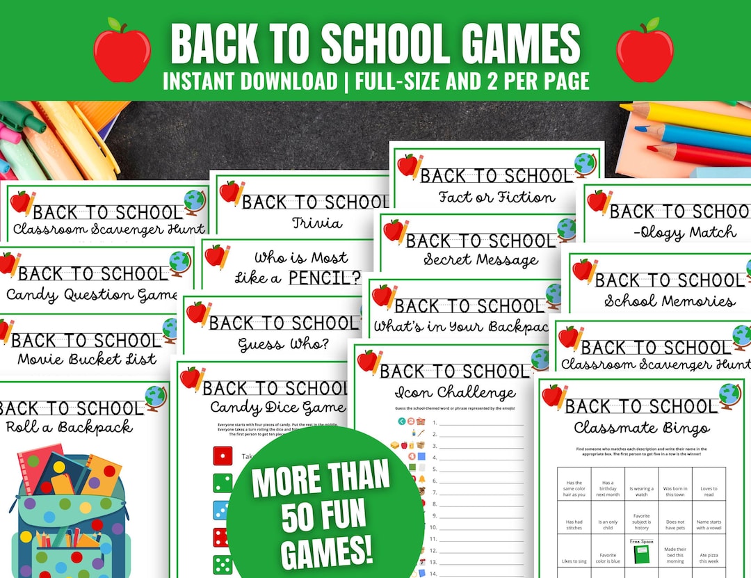 Back to School Games MEGA Bundle: 60 Printable Classroom Activities ...