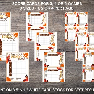 Thanksgiving Bunco Party Bundle: Printable Scorecards, Tally Sheets ...