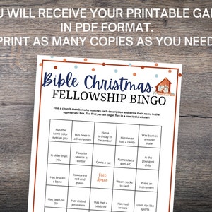 Bible Christmas Fellowship Bingo Game: Church Icebreaker (digital ...
