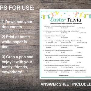 Easter Trivia Game: Printable Easter Quiz (digital Download) - Etsy