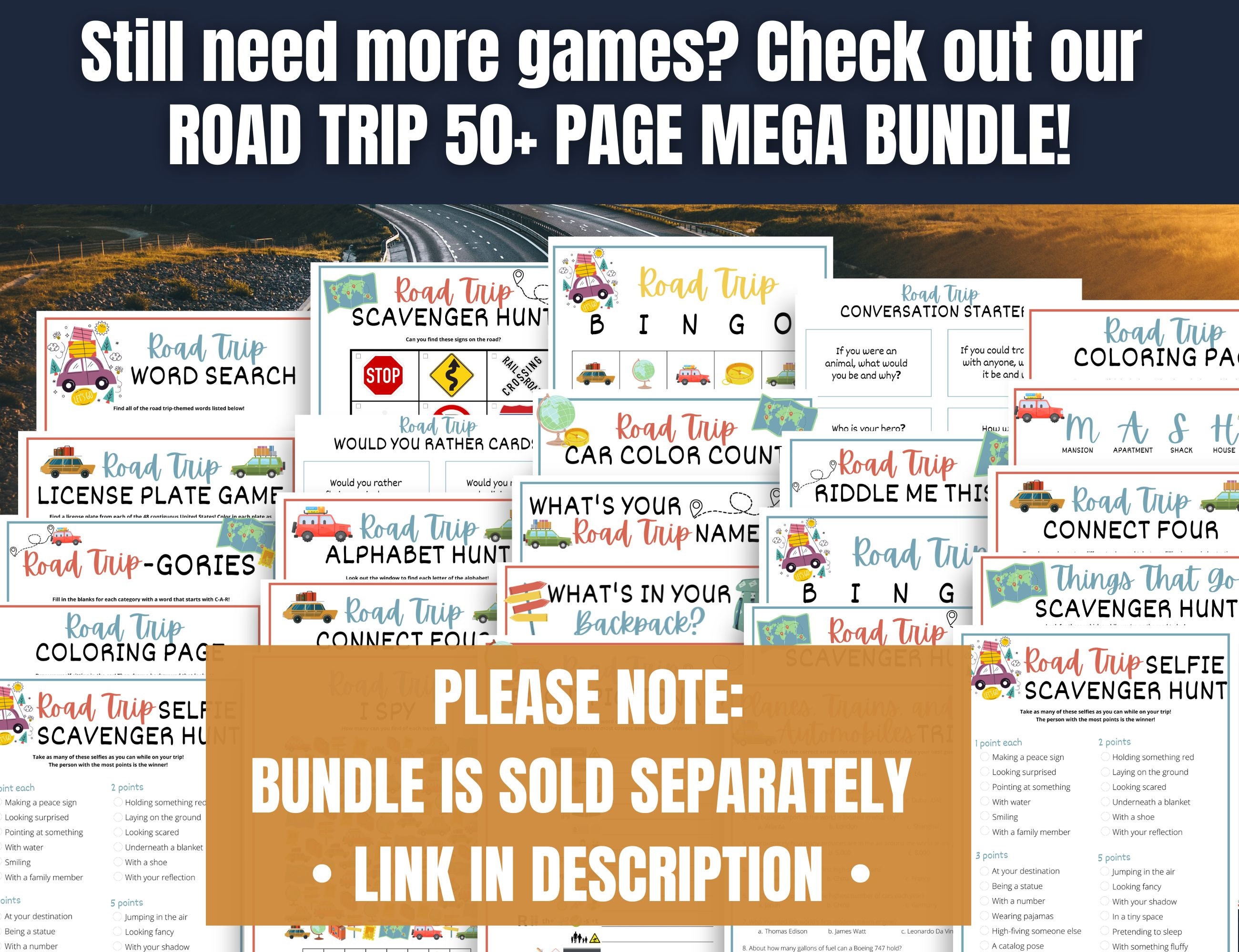 Road Trip Trivia Game Bundle: USA & Transportation (printable) - Etsy