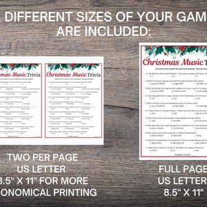 Christmas Music Trivia Game: Fun Holiday Party Activity (printable PDF ...