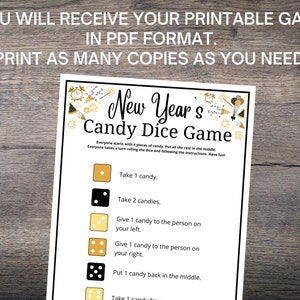 New Year’s Candy Dice Game, Fun New Year's Eve Party Game for Kids ...
