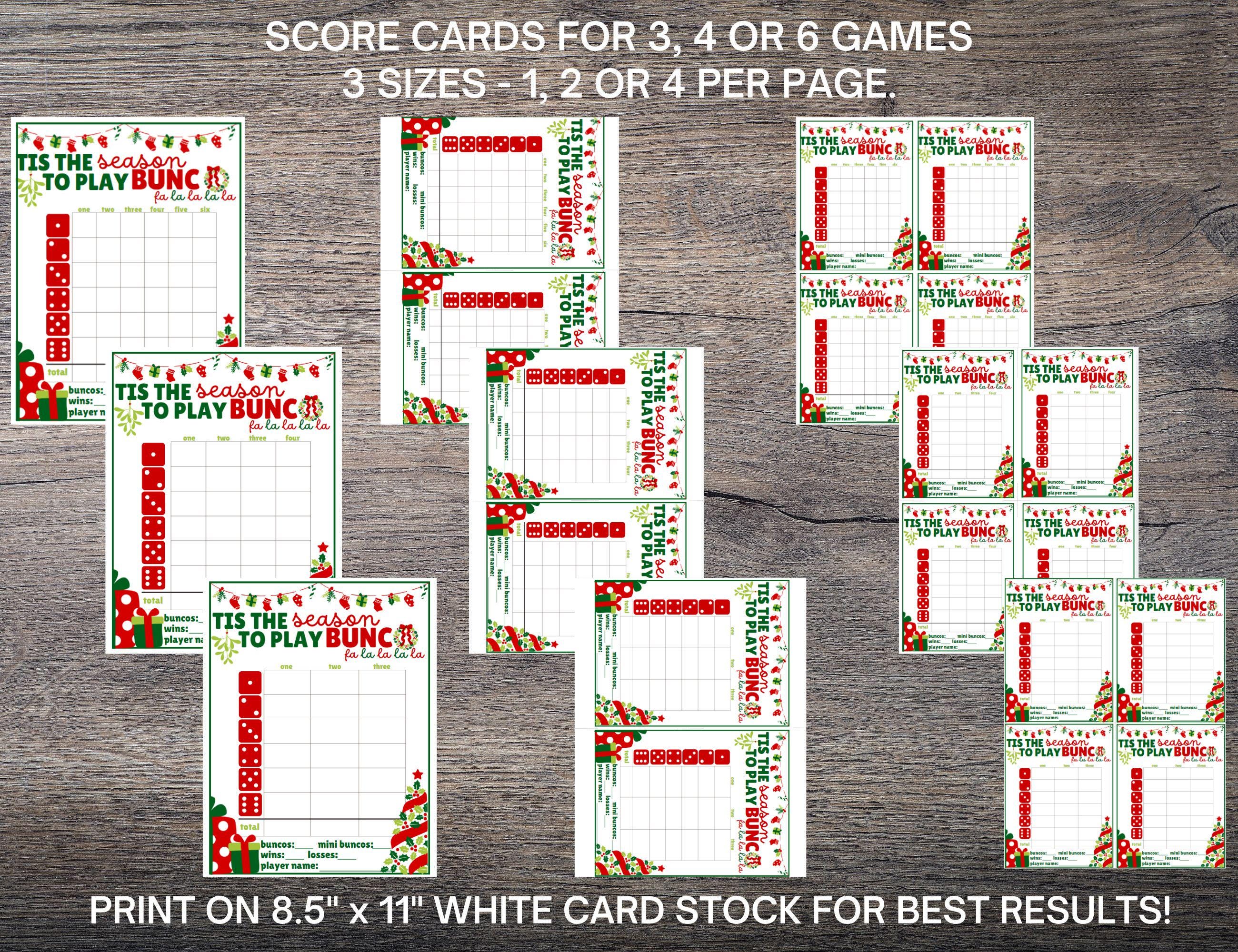Christmas Bunco MEGA Bundle: Holiday Party Printable Scoresheets, Tally ...