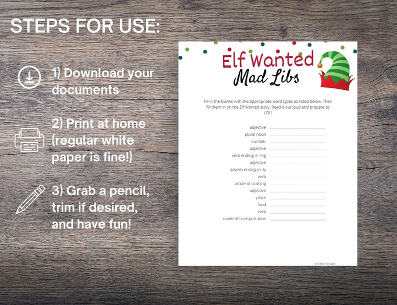 Christmas Ad Lib Game Funny Elf Mad Libs Game Christmas Day - Etsy