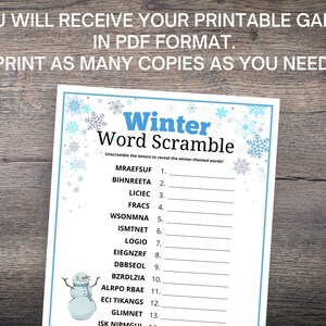Winter Word Scramble Game for Kids, Teens, & Adults, Winter Class Party ...