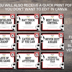 Editable Soccer Award Certificates: End of Season Team Party (digital ...