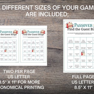 Passover Find the Guest Bingo Game, Passover Human Bingo Group Game ...
