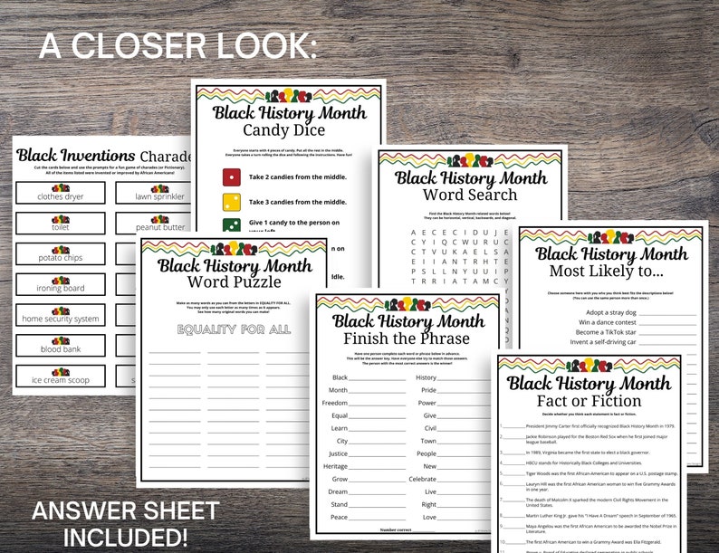 Black History Month Games MEGA Bundle: Trivia, Party Games and ...