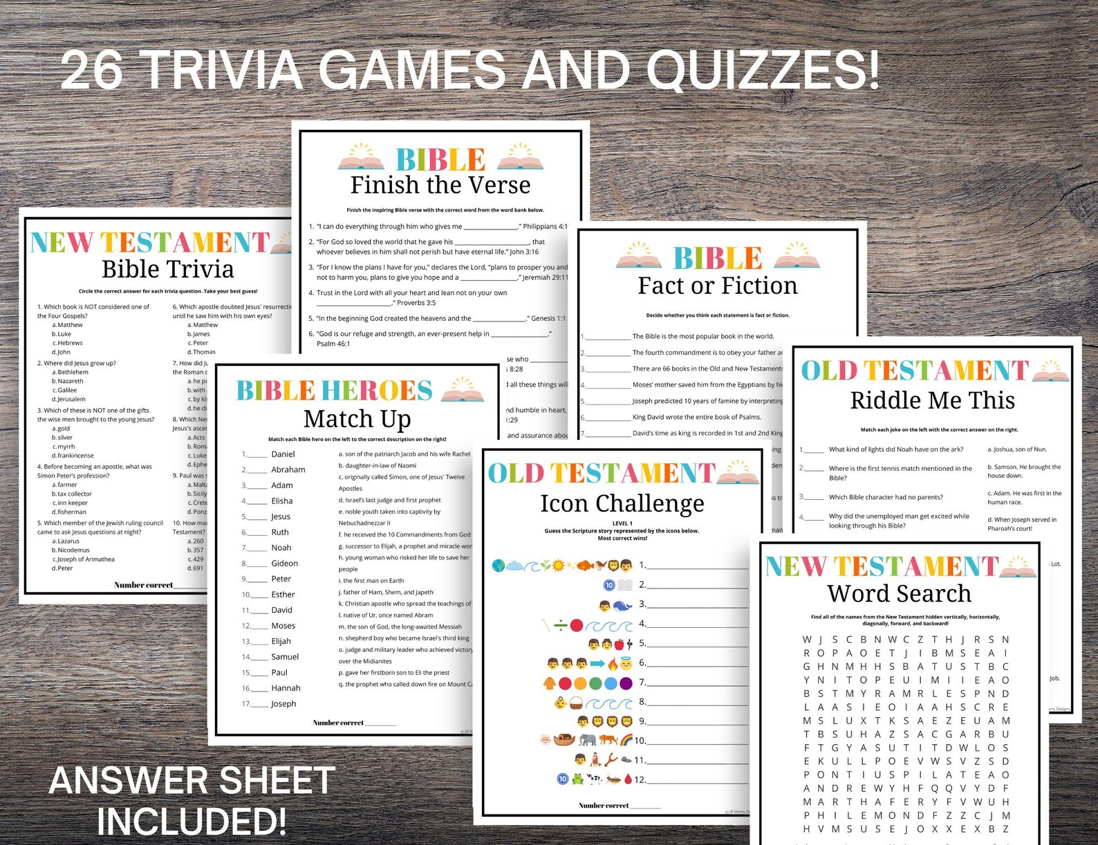 Bible Games Bundle: 70 Christian Activities (digital Download) - Etsy