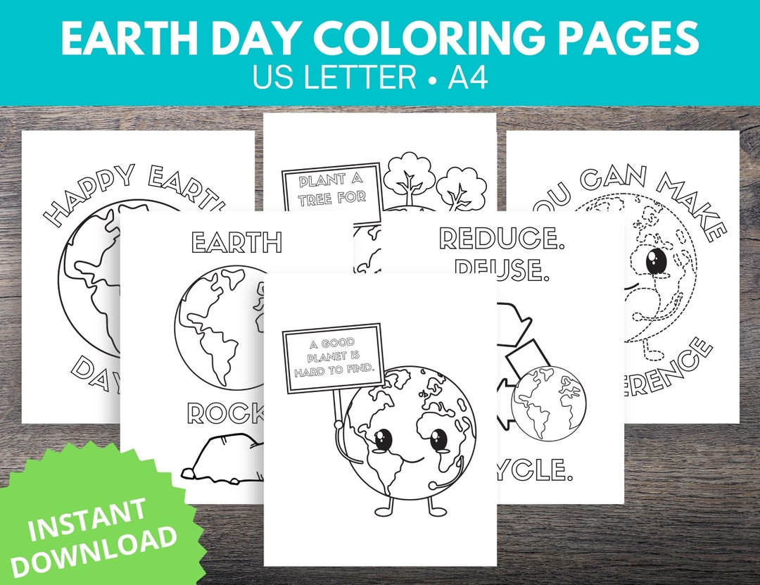 Earth Day Coloring Pages and Activity Pages for Kids - Etsy