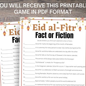 Eid Al-fitr Fact or Fiction Game: Fun Quiz (printable PDF) - Etsy