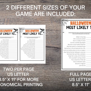 Halloween Most Likely to Game for Teen Halloween Party, Adult Halloween ...