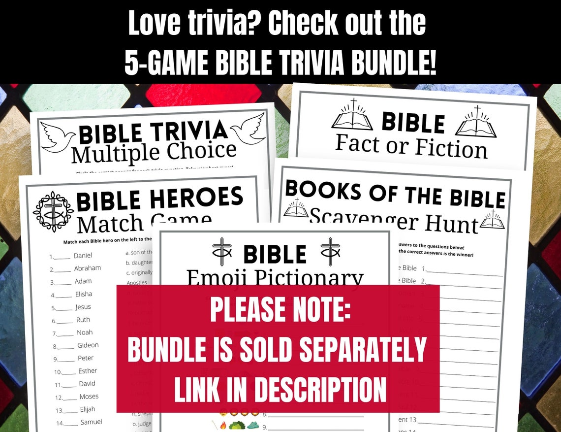 Bible Trivia Game: Fun Christian Quiz (digital Download) - Etsy