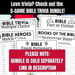 Books of the Bible Scavenger Hunt Game: Christian Sunday School ...
