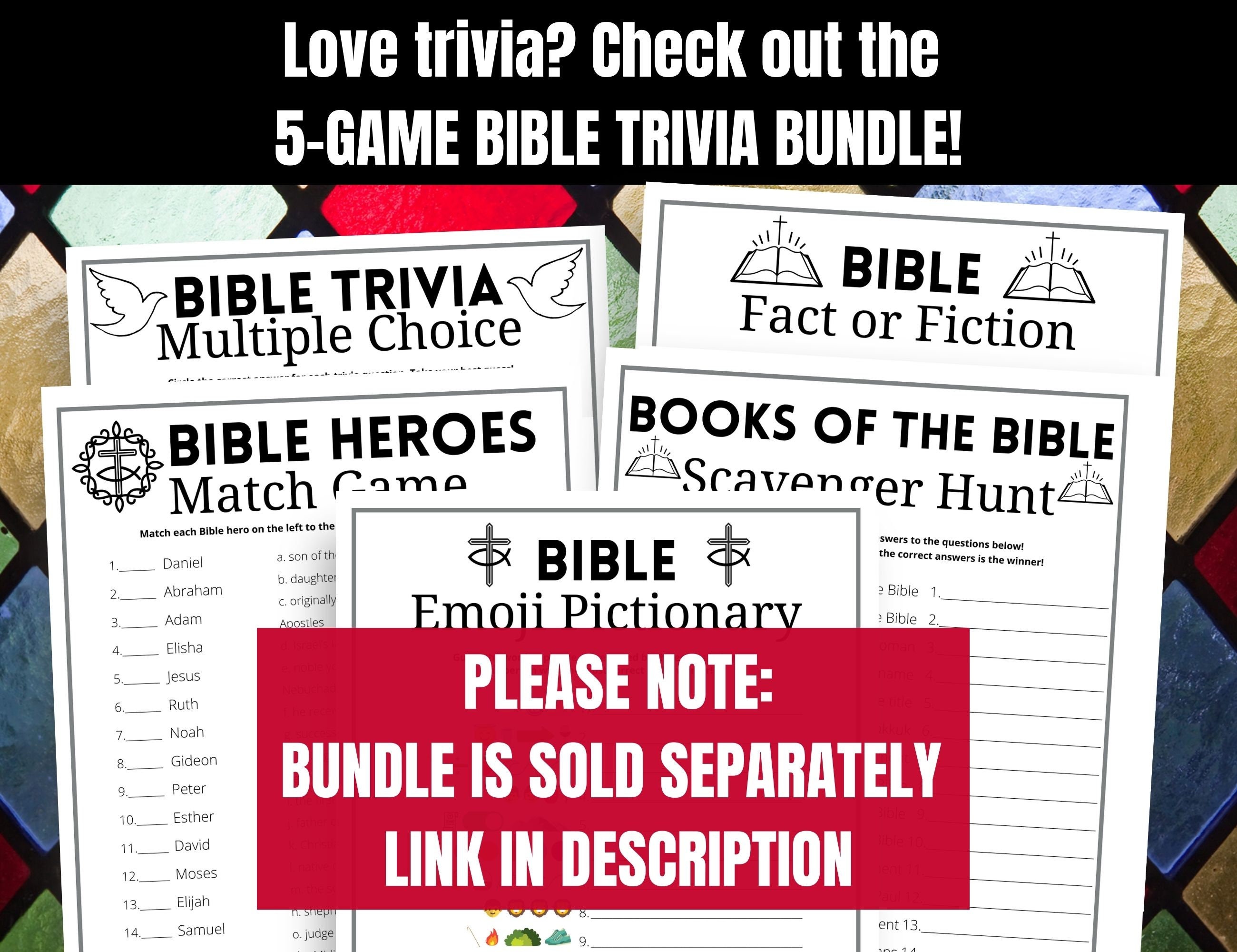 Books of the Bible Scavenger Hunt Game Fun Printable Bible - Etsy