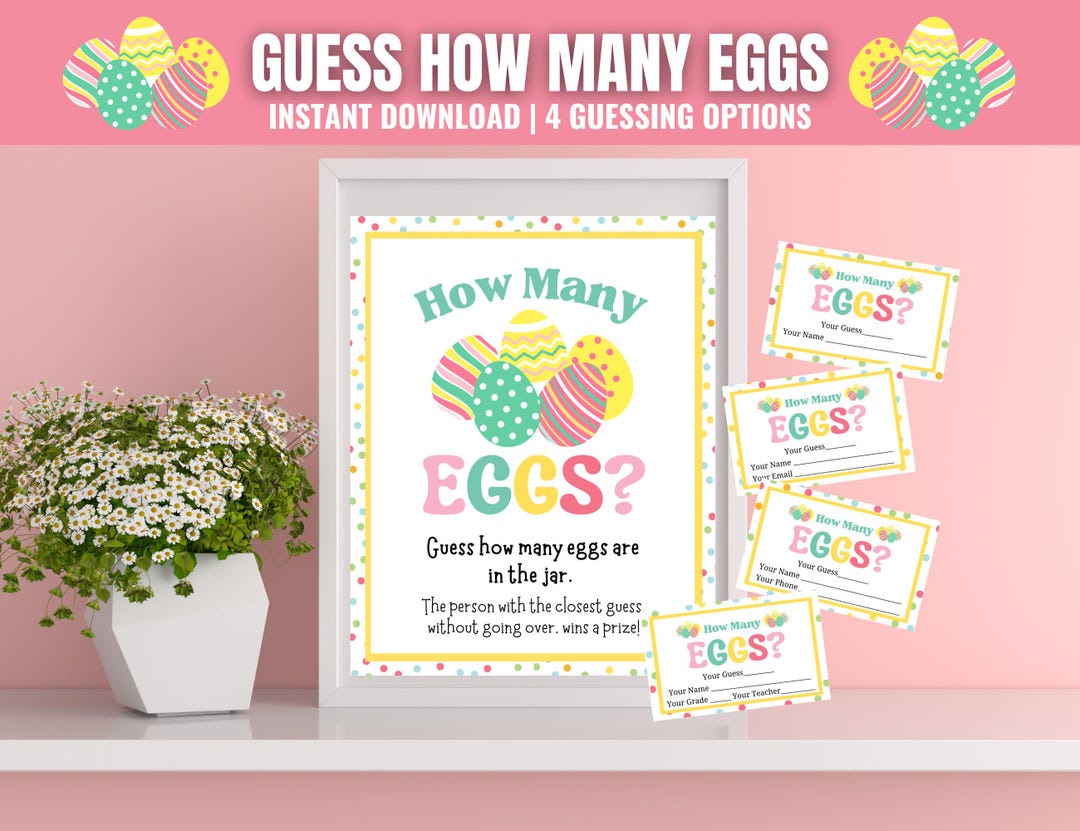 Guess How Many Eggs Game: Spring Easter Party Printable (PDF) - Etsy UK