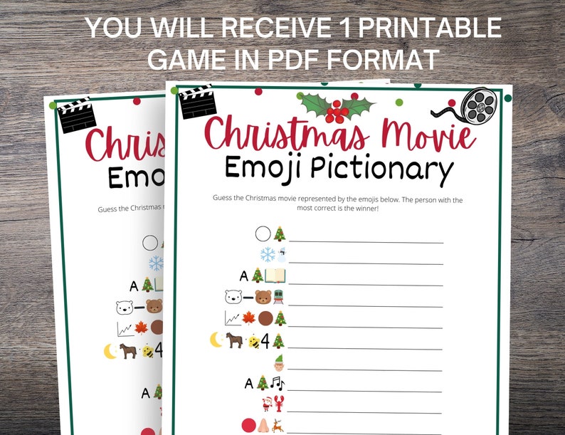 Christmas Movie Emoji Pictionary Game Christmas Movie Quiz - Etsy