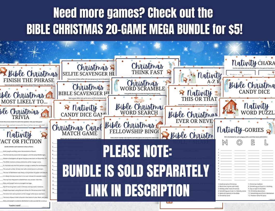 Bible Christmas Word Scramble Game: Nativity Activity (PDF Download) - Etsy