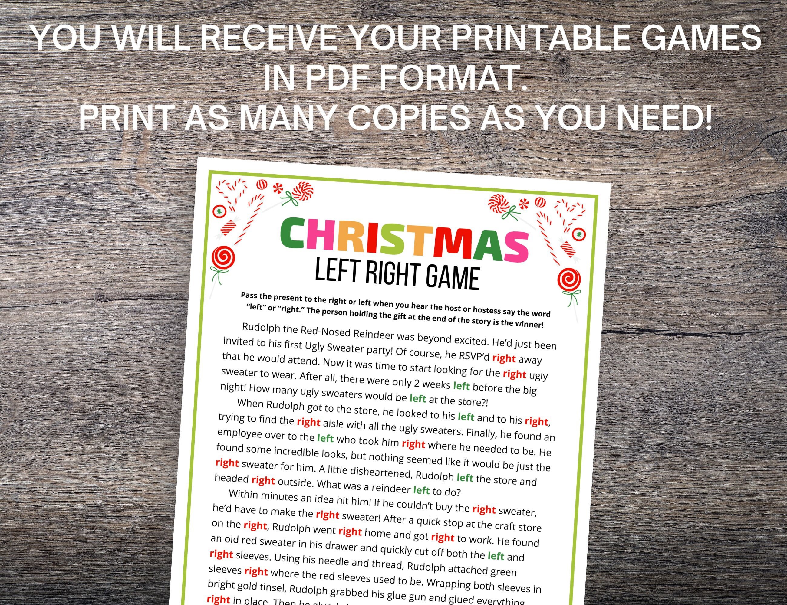 Christmas Left Right Game: Fun Holiday Party Icebreaker Activity ...