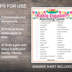 Cinco De Mayo Spanish Quiz Game: Hablo Español Party Activity (digital ...