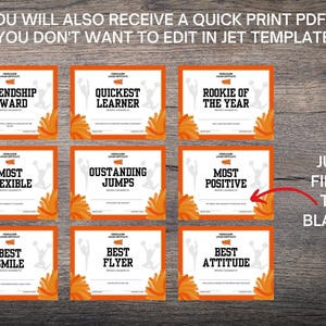 Editable Cheerleading Award Certificates: Cheer Team Awards With Orange ...