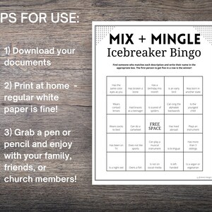 Mix & Mingle Icebreaker Bingo: Fun Group Activity (PDF) - Etsy