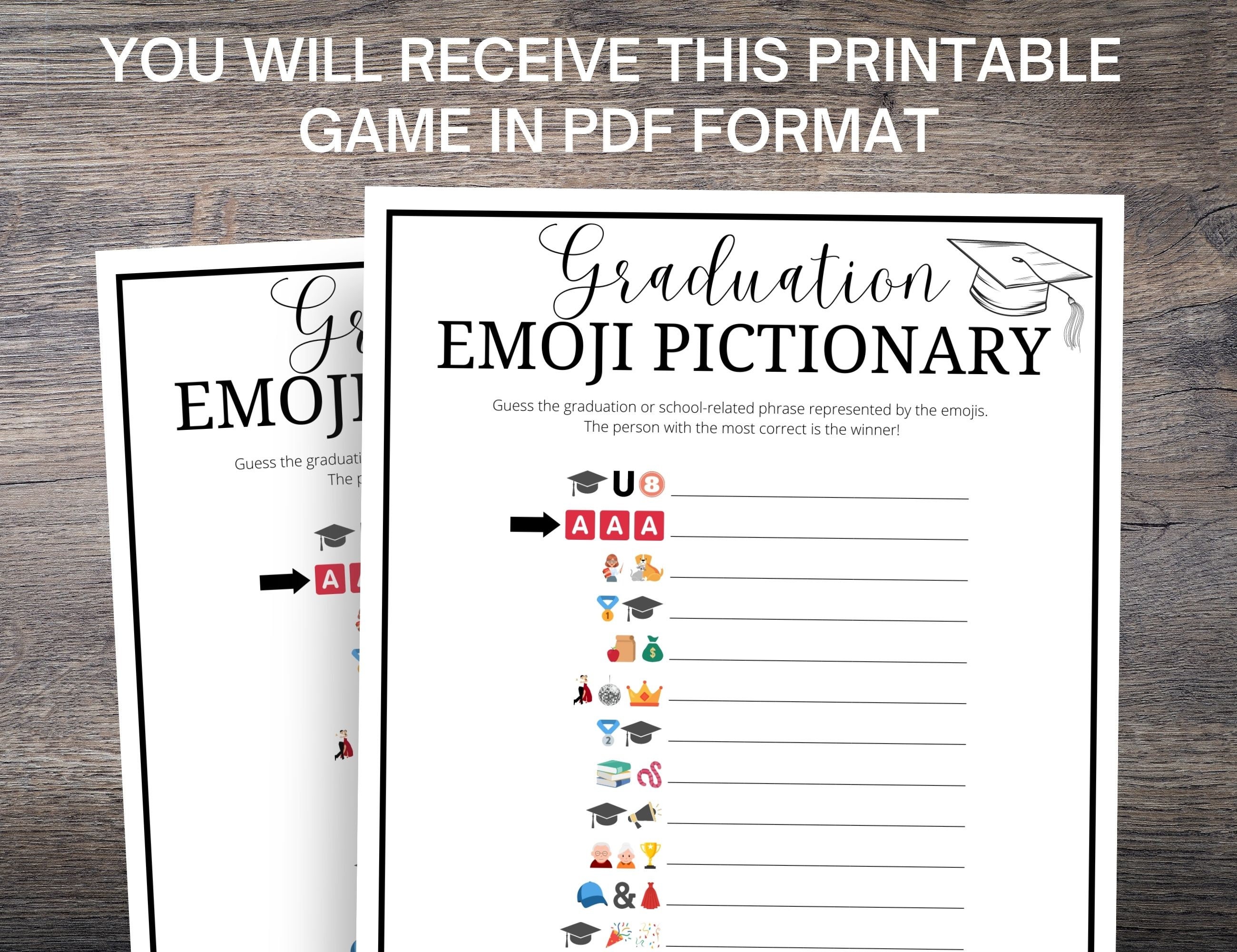 Graduation Emoji Pictionary Game Emoji Graduation Game for - Etsy Canada