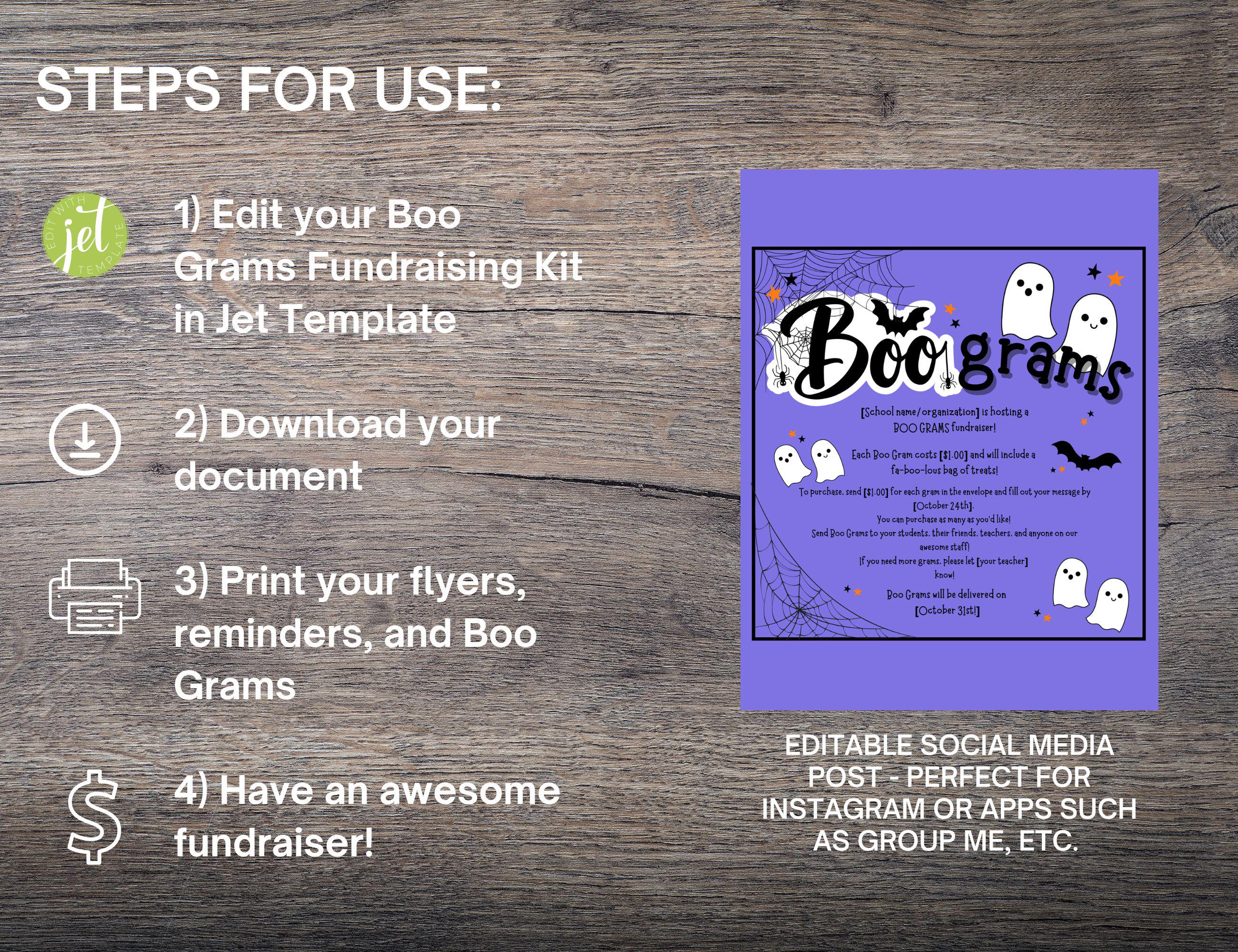 Editable Halloween Boo Grams Fundraiser Kit: Printable Flyers ...
