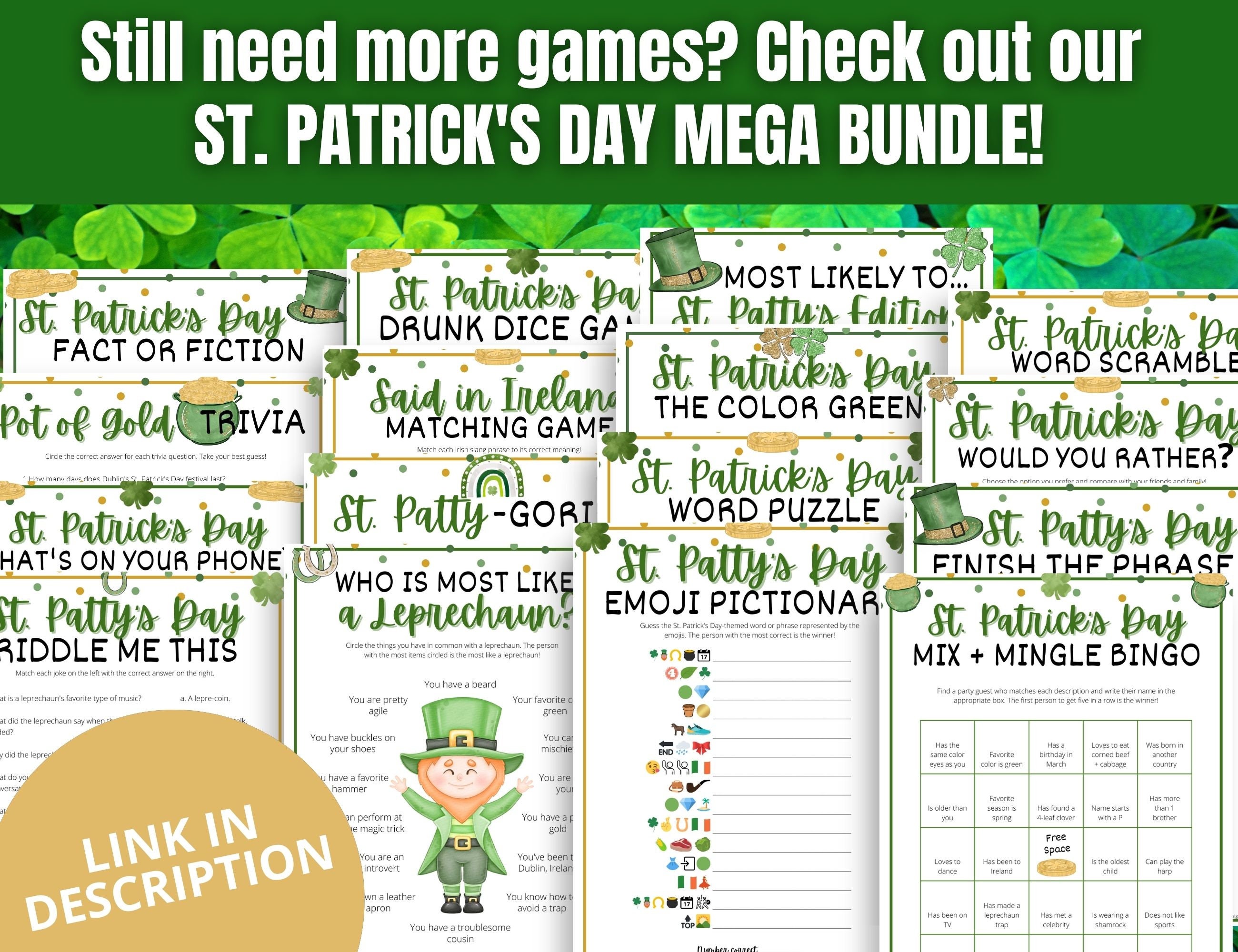 St. Patricks Day Emoji Pictionary Game St. Patty's Emoji - Etsy