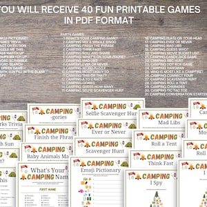 Camping Games Bundle: 40+ Family and Summer Camp Activities (digital ...