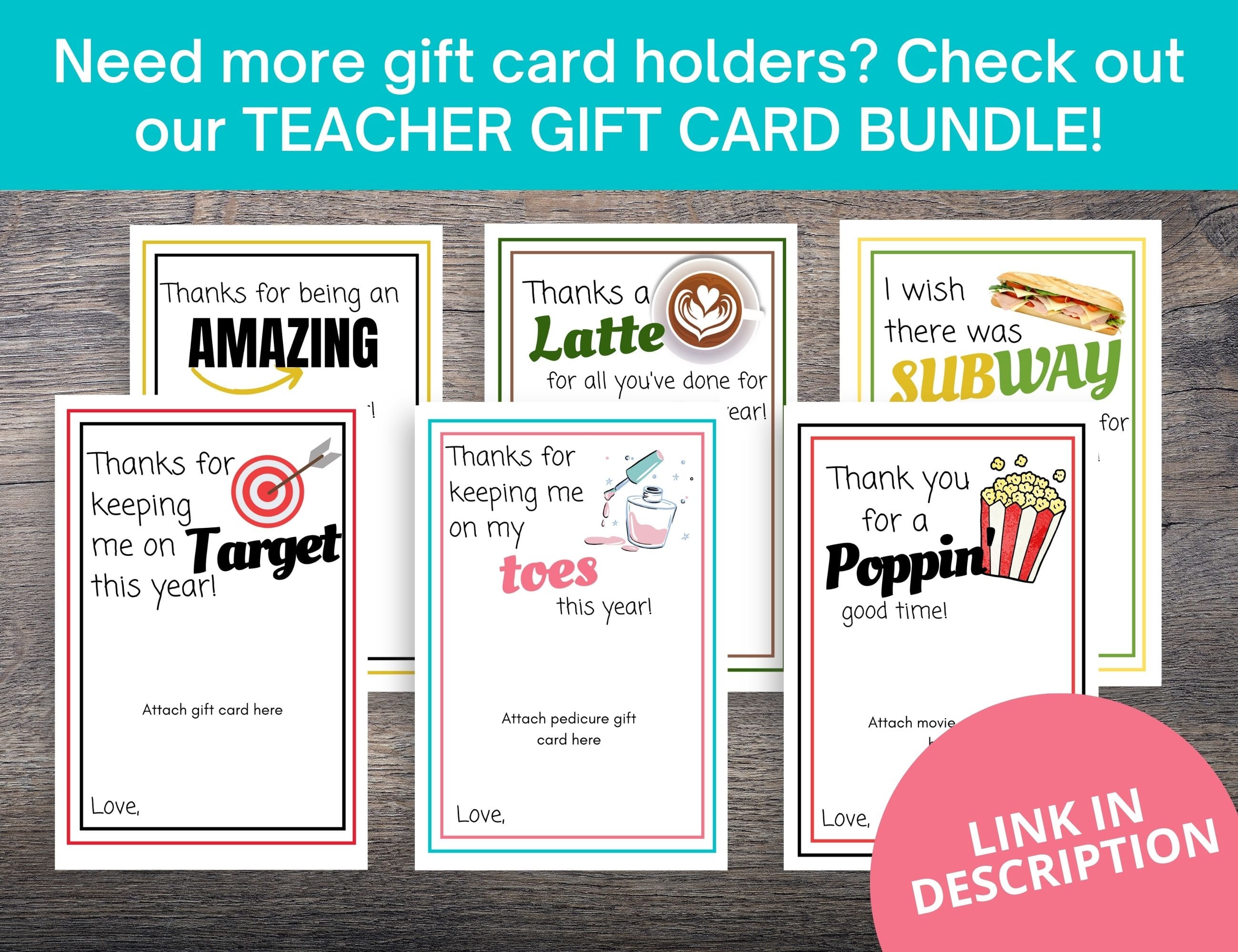 Thank You Teacher Gift Card Holder for Target Gift Card - Etsy