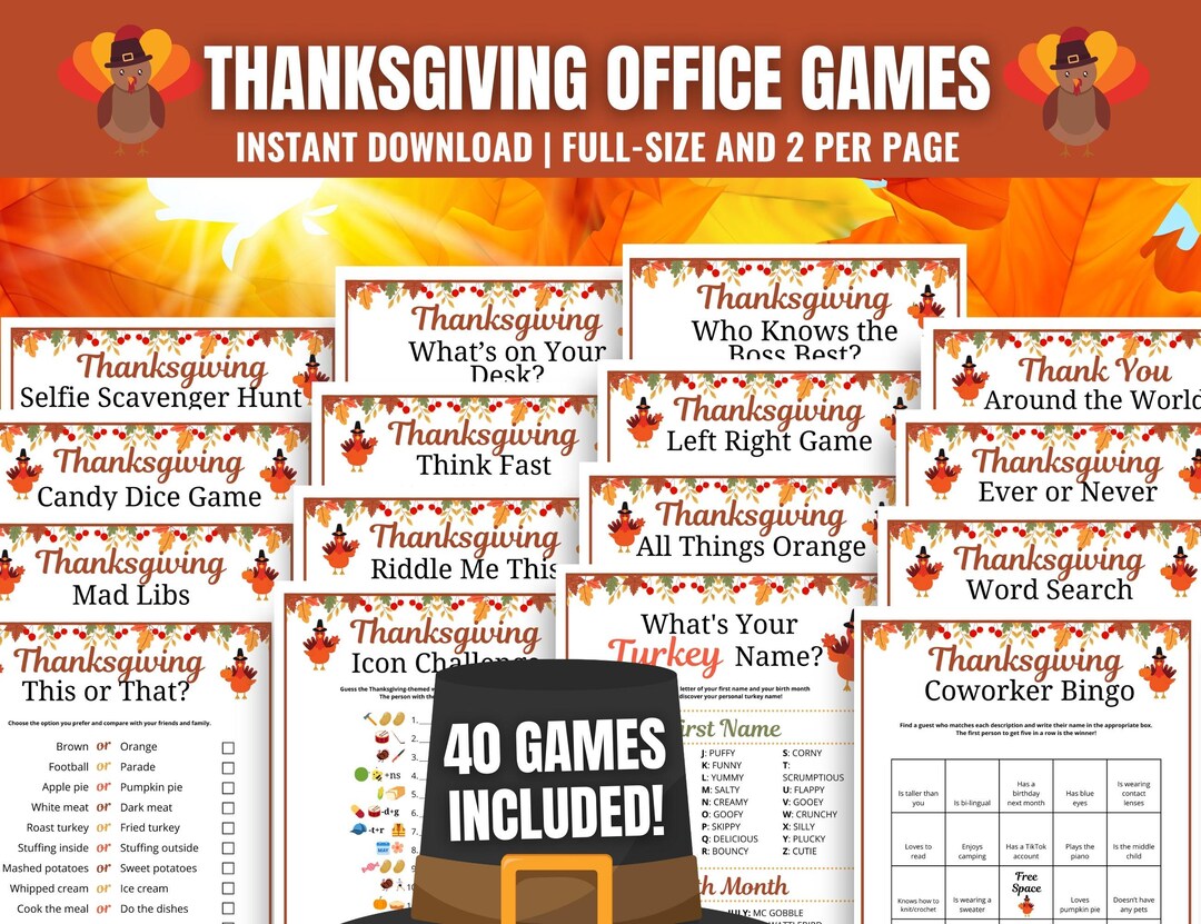 Thanksgiving Office Party Games MEGA Bundle: Activities and Icebreakers ...