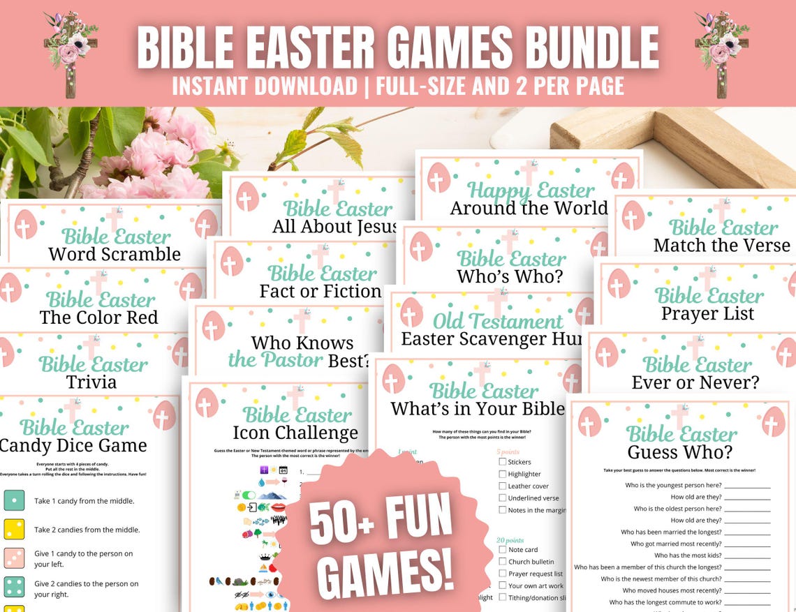 Bible Easter Games MEGA Bundle: 55+ Printable Christian Activities ...